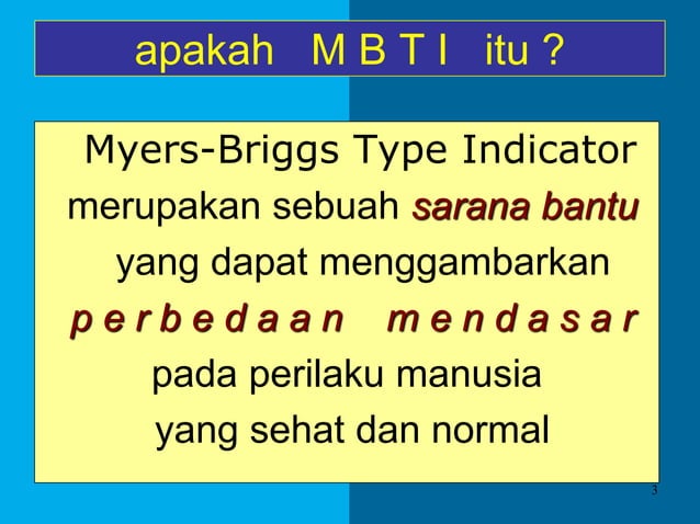 Mengenal diri (dengan MBTI) | PDF
