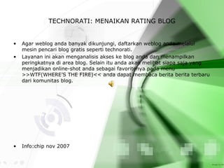 Mengenal dunia blogger dengan cepat | PPT