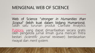 Mengenal esci wos dan best practice mudah terindeks | PPTX