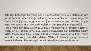 Mengenal esci wos dan best practice mudah terindeks | PPTX