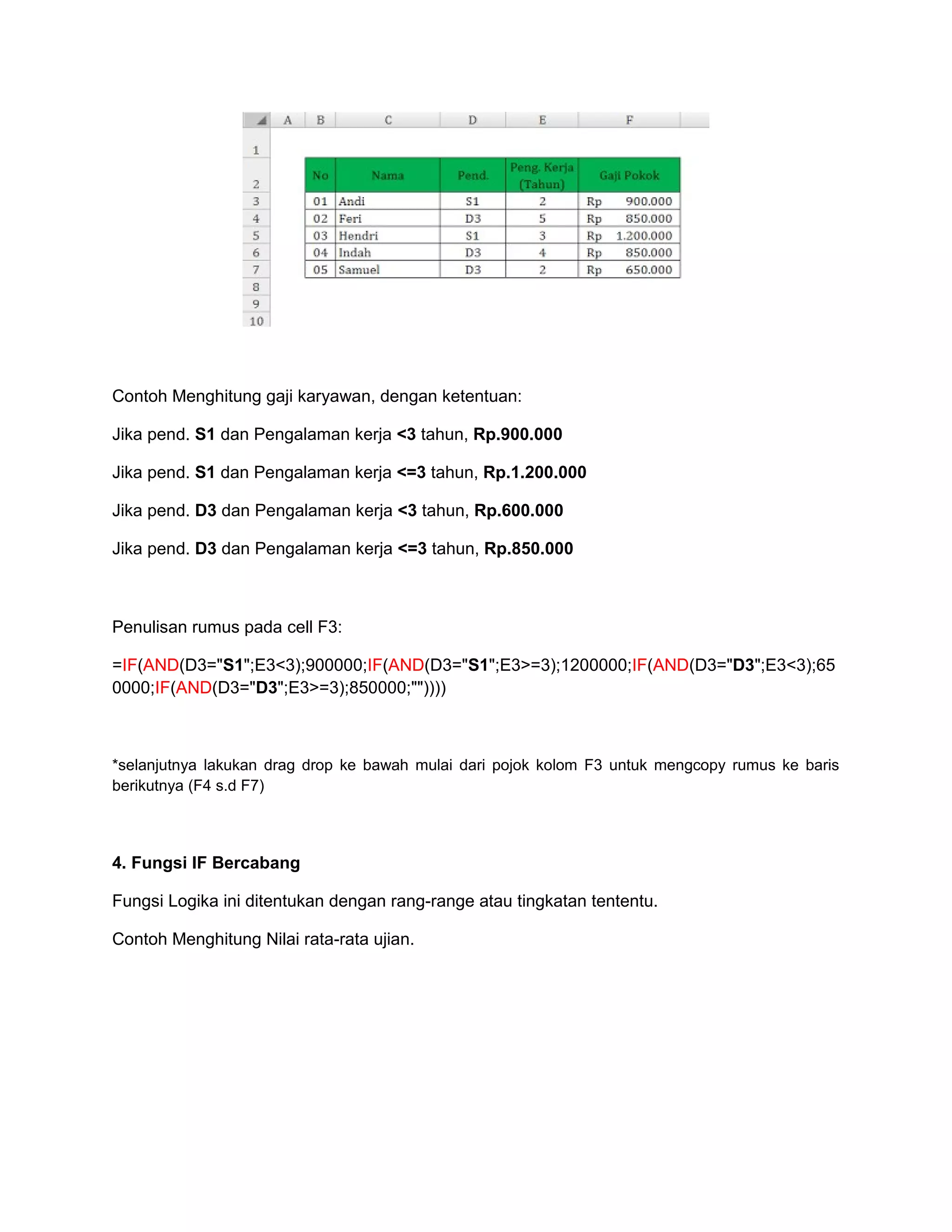 Mengenal fungsi if dan logika pada excel | RTF