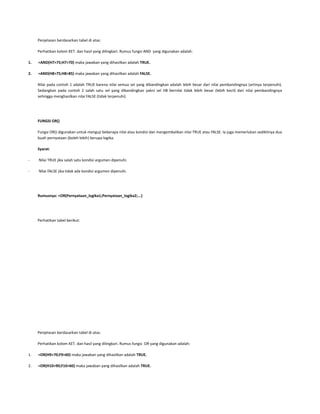 Mengenal fungsi if dan logika pada excel | RTF