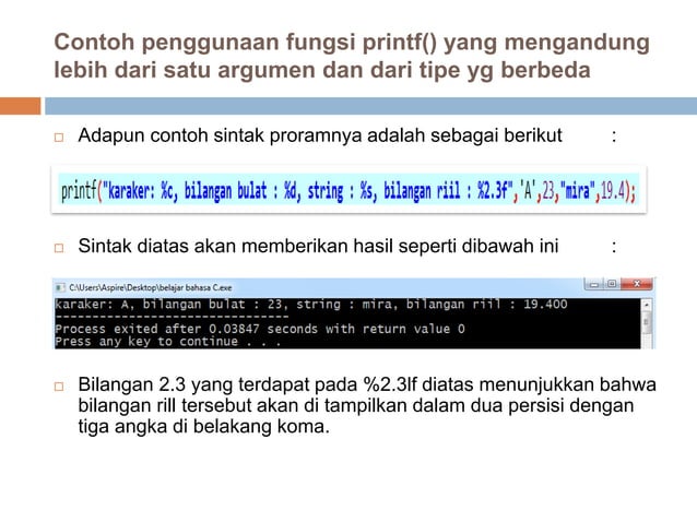 Mengenal fungsi scanf() dan printf() | PPTX