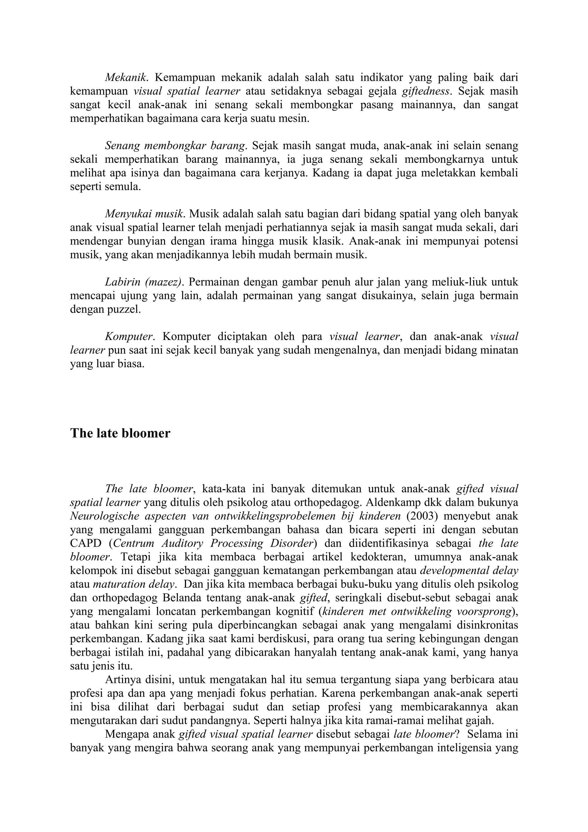 Mengenal gifted visual_spatial_learner | PDF