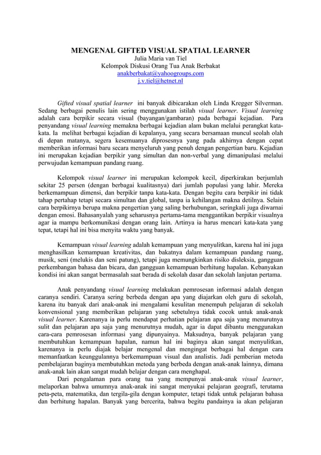 Mengenal gifted visual_spatial_learner | PDF