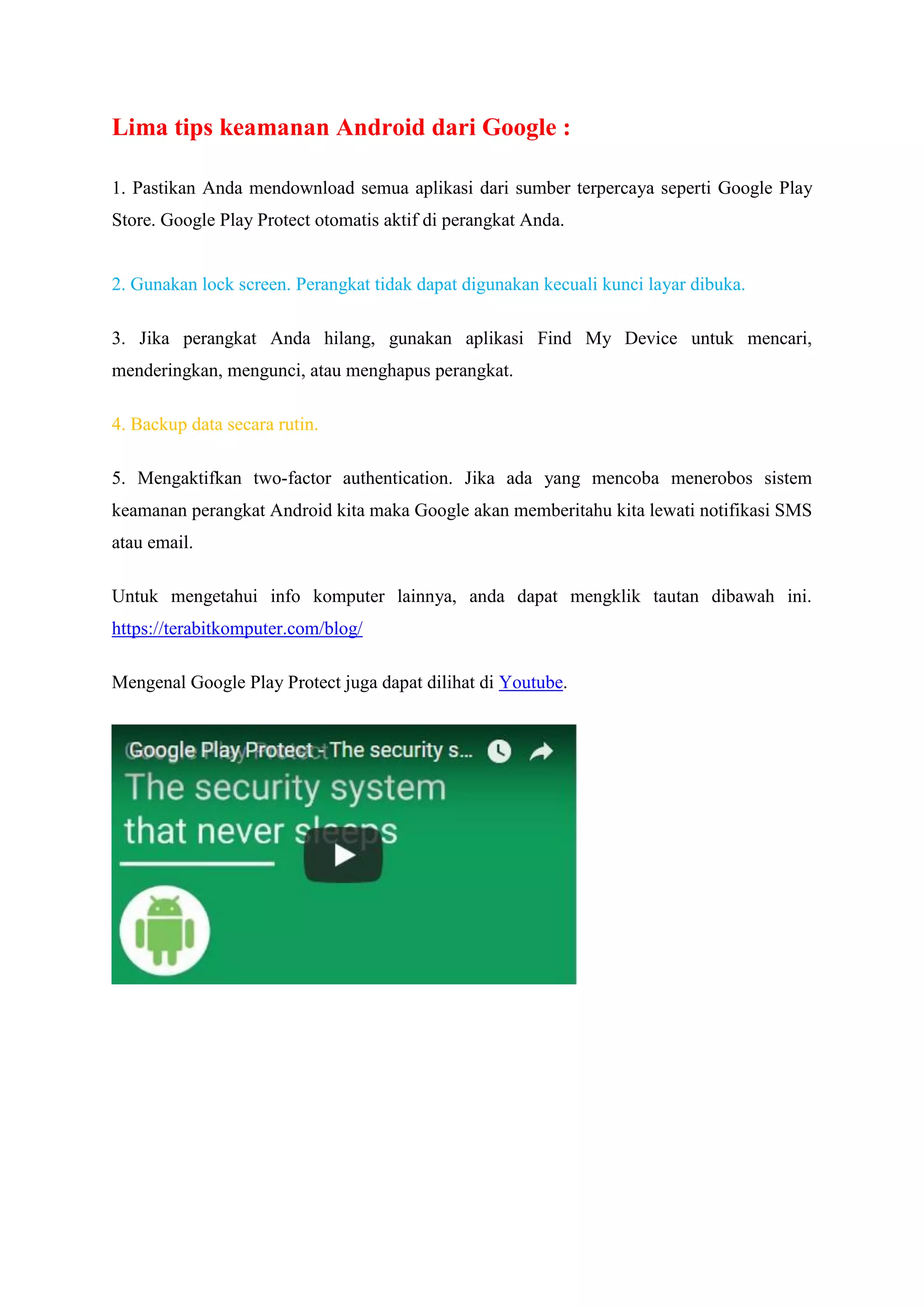Mengenal google play protect | PDF