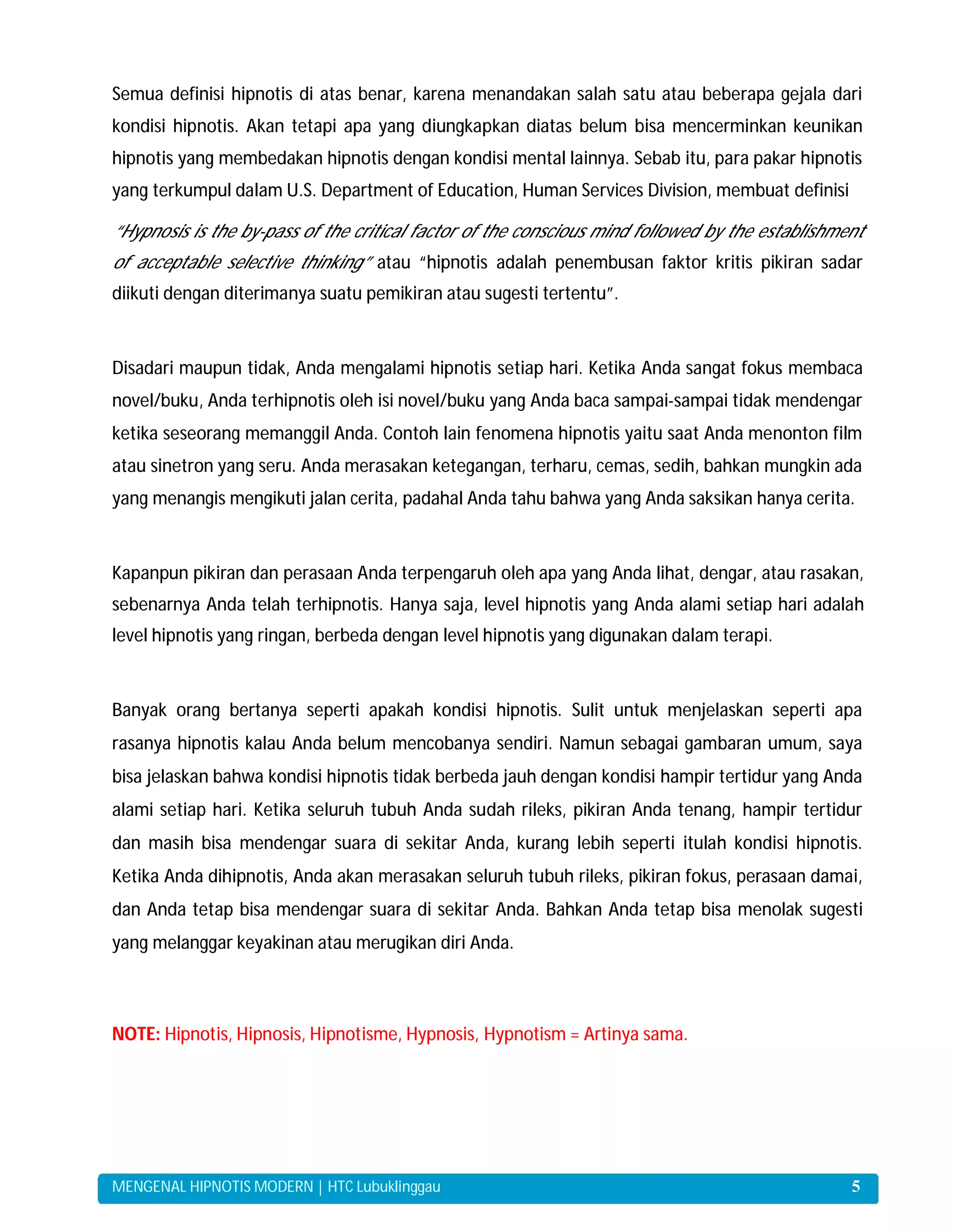 Mengenal hipnotis modern by budi arifin | PDF