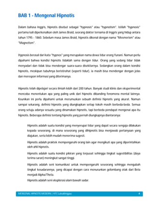 Mengenal hipnotis modern by budi arifin | PDF