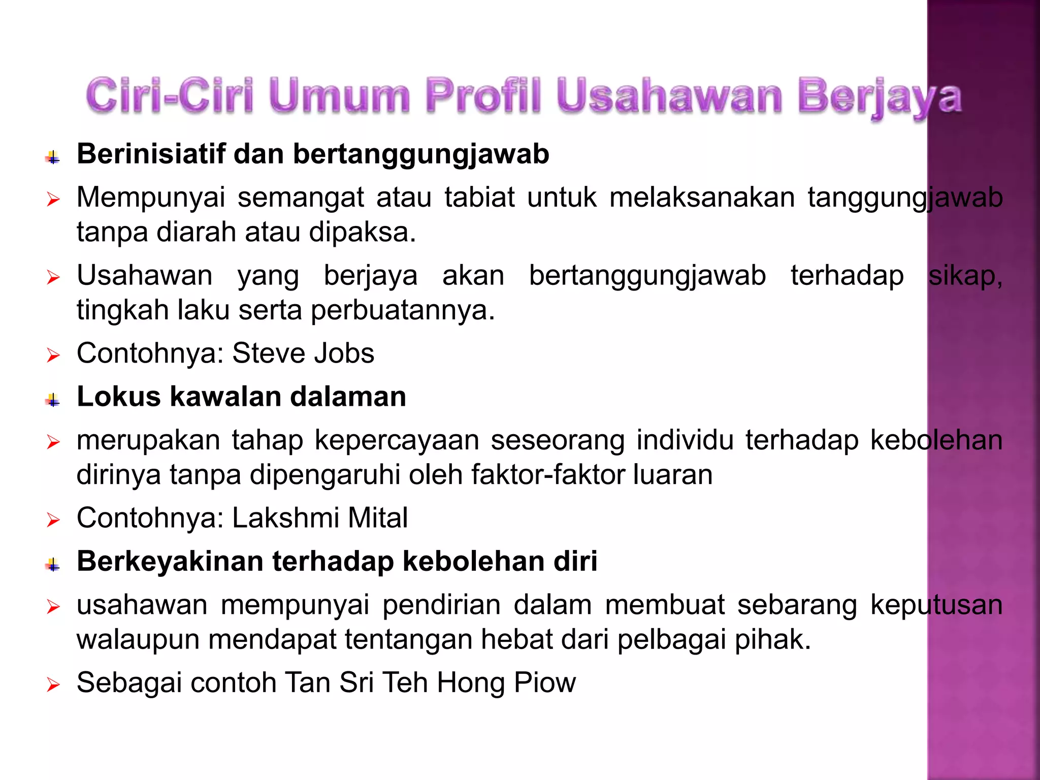Mengenali ciri - ciri usahawan | PPTX