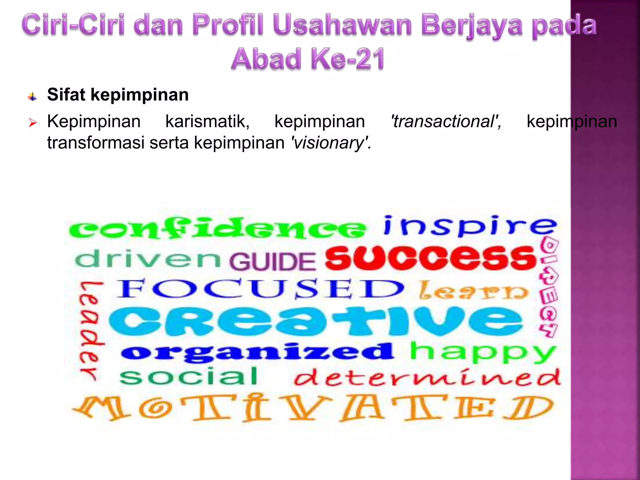 Mengenali ciri - ciri usahawan | PPTX