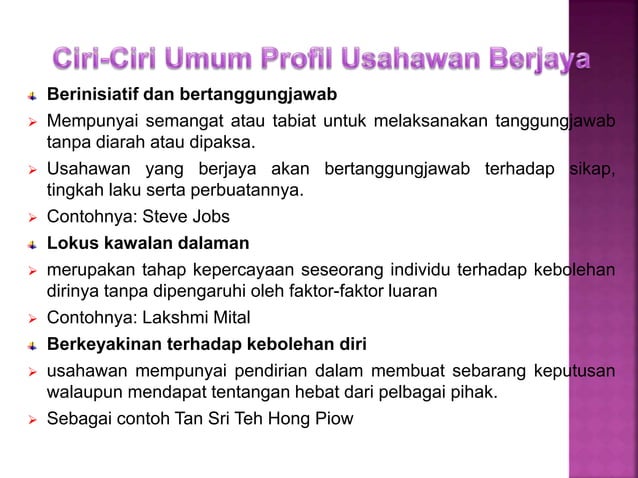 Mengenali ciri - ciri usahawan | PPT