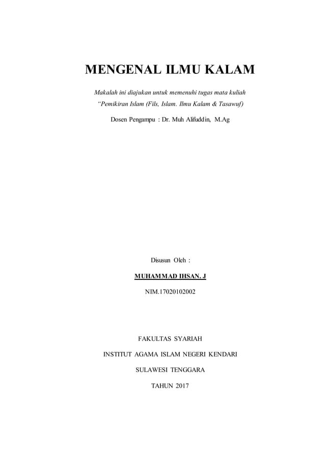 Mengenal ilmu kalam | DOCX