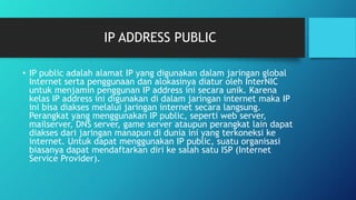 Mengenal ip address dalam Adminitrasi Infrastruktur Jaringan | PDF