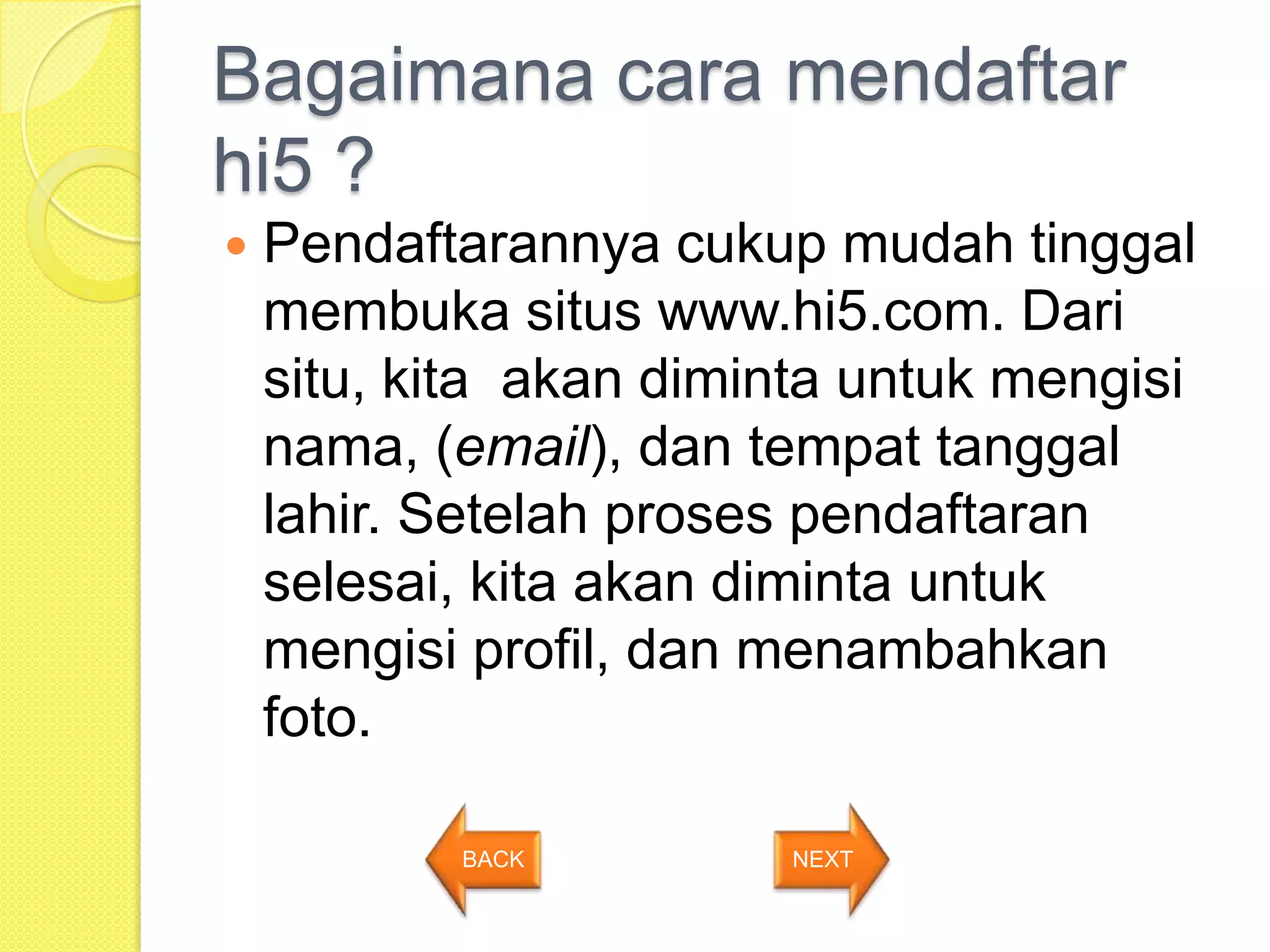 Mengenal jejaring sosial hi5 | PPT