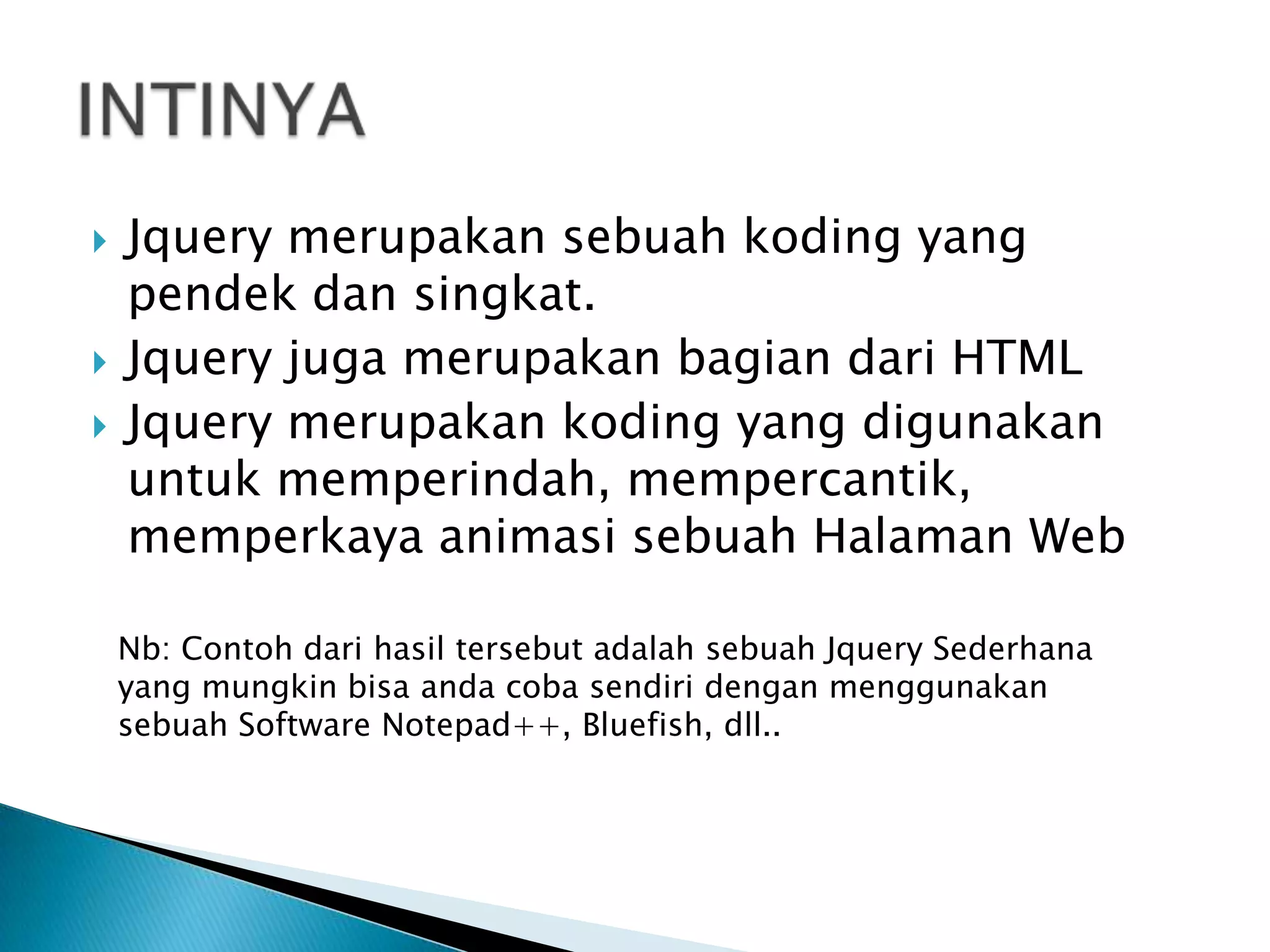 Mengenal jquery dengan Contoh Sederhana teuku lutfi rahmad maulana ...