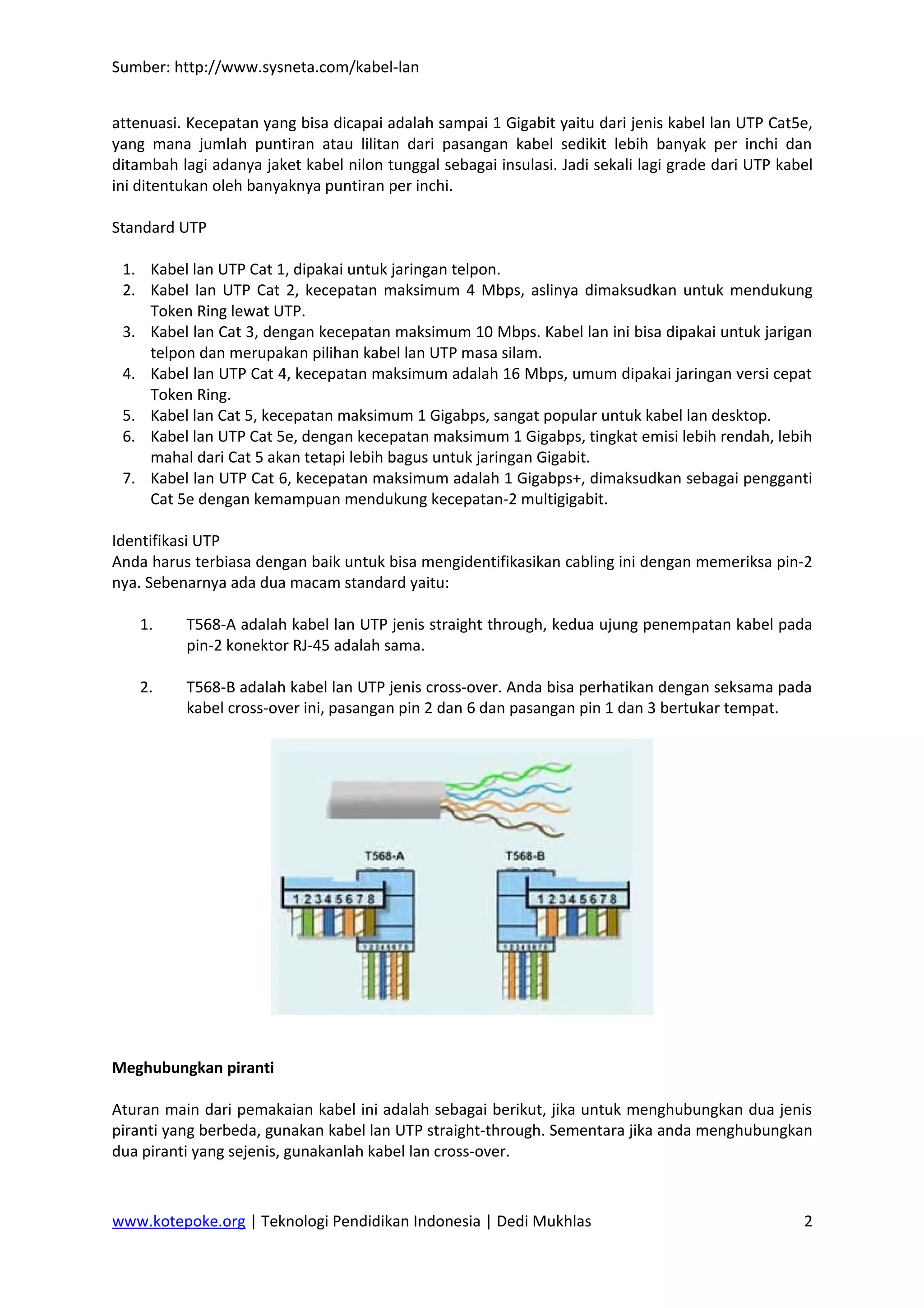 Mengenal kabel lan | DOC