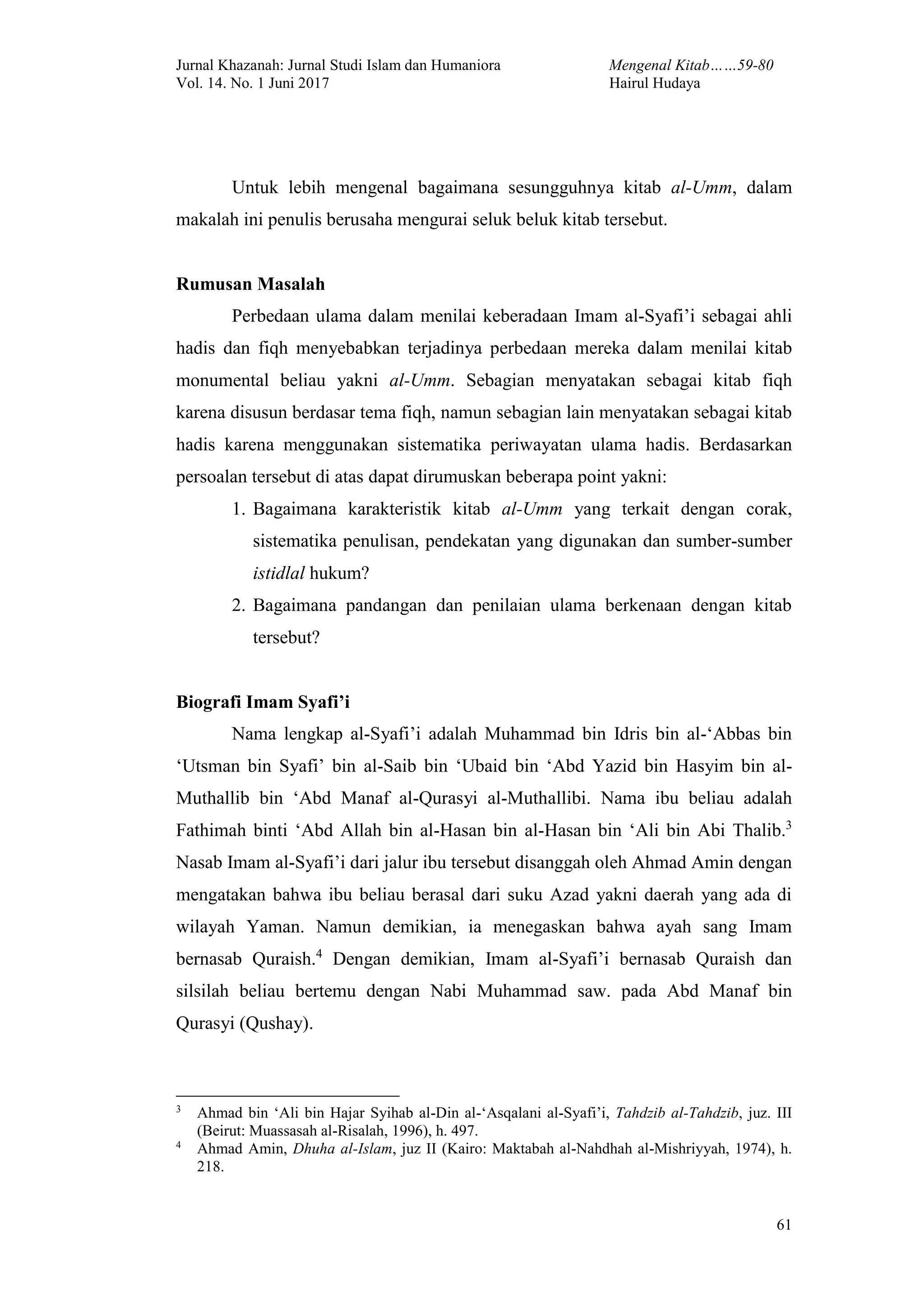 Mengenal Kitab Al Umm - Imam Syafie | PDF