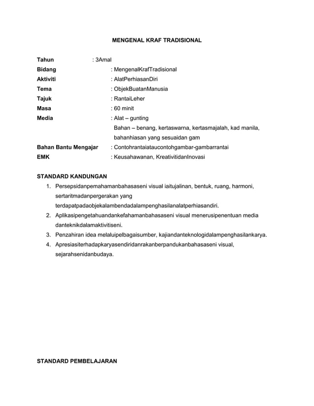 RPH Mengenal krf tradisional (kssr) | DOCX