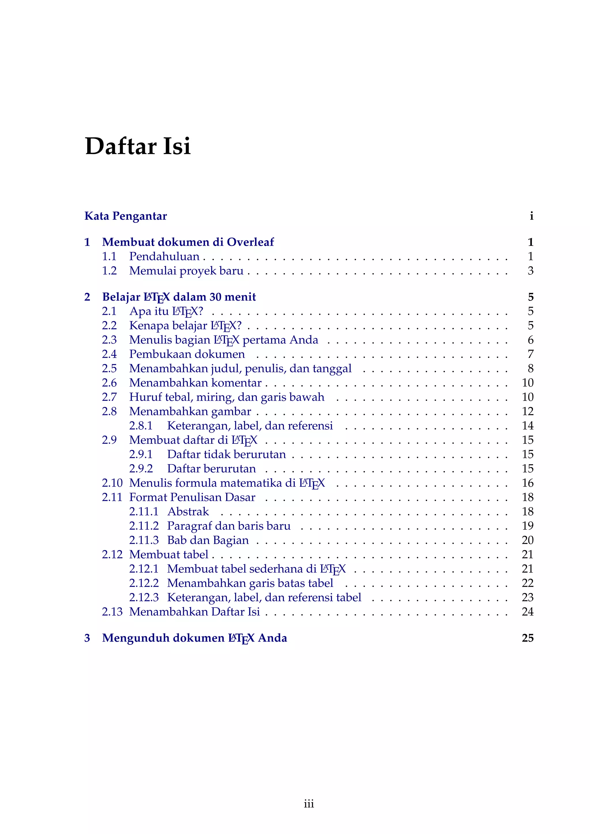 Belajar Latex dalam 30 menit dengan menggunakan overleaf | PDF