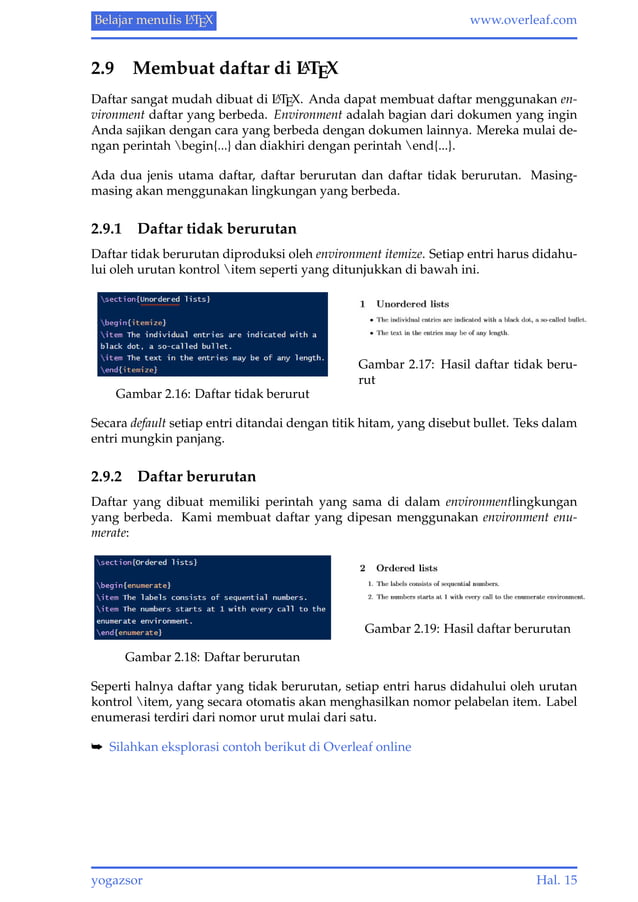 Belajar Latex dalam 30 menit dengan menggunakan overleaf | PDF