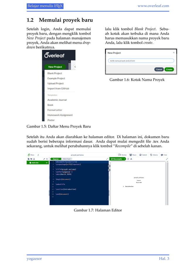 Belajar Latex dalam 30 menit dengan menggunakan overleaf | PDF