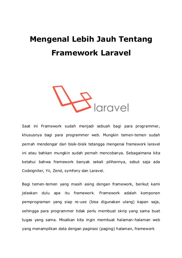 Mengenal Lebih Jauh Tentang Framework Laravel