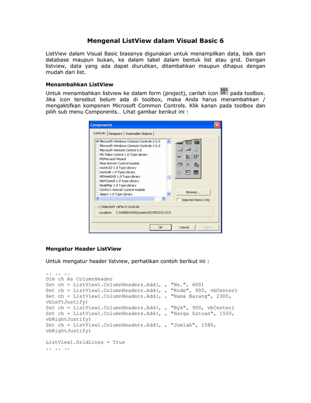 list view visual basic | PDF