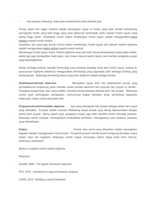 Mengenal logical framework | DOCX