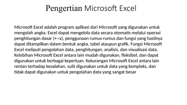 Mengenal Microsoft Excel 2010 dengan baik | PPT