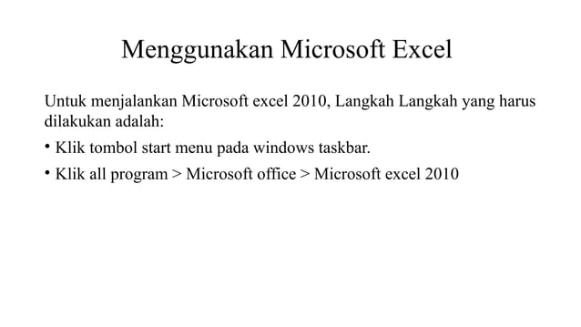 Mengenal Microsoft Excel 2010 dengan baik | PPT