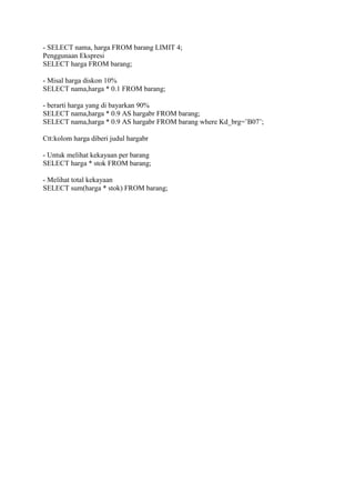 Mengenal operasi dasar sql | PDF