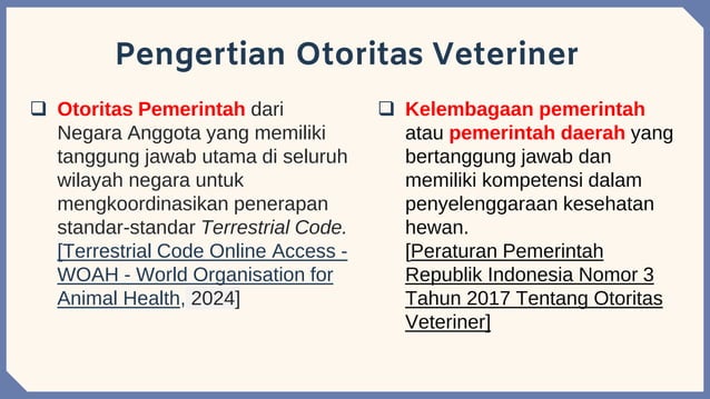 Mengenal Otoritas Veteriner dan Eksistensinya di Indonesia - IMAKAHI VISI 2024 UGM, 2 Juni 2024 ...