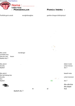 Panca Indra: Pengenalan Indra Penglihat, Pendengar, Pencium, Peraba, dan Pengecap | PDF