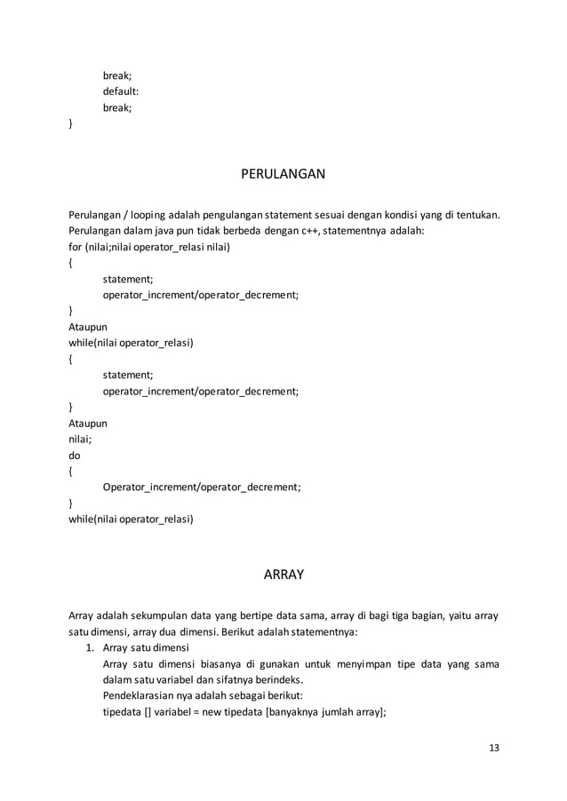 Mengenal pemrograman java | PDF