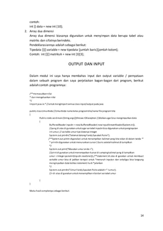 Mengenal pemrograman java | DOCX