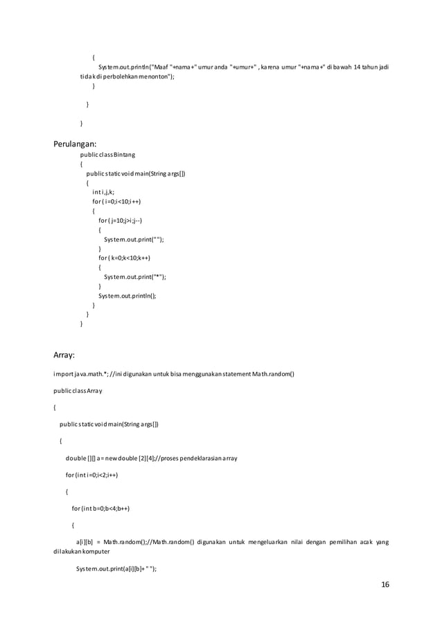 Mengenal pemrograman java | PDF