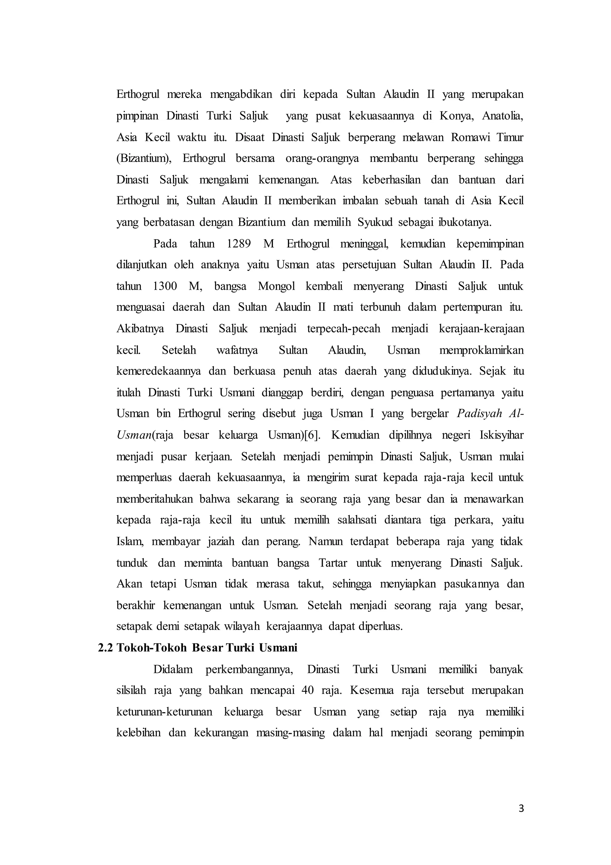 Mengenal Peradaban Islam di Turki; Turki Usmani; Melalui Pendekatan ...