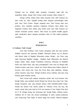 Mengenal Peradaban Islam di Turki; Turki Usmani; Melalui Pendekatan ...