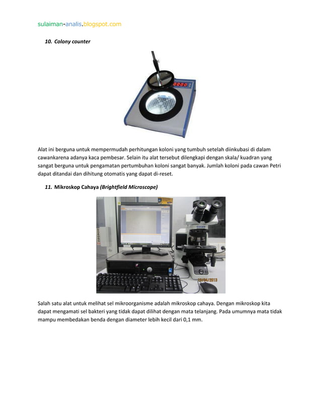 Mengenal peralatan laboratorium mikrobiologi | PDF