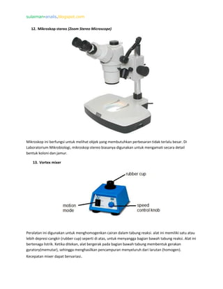 Mengenal peralatan laboratorium mikrobiologi | PDF