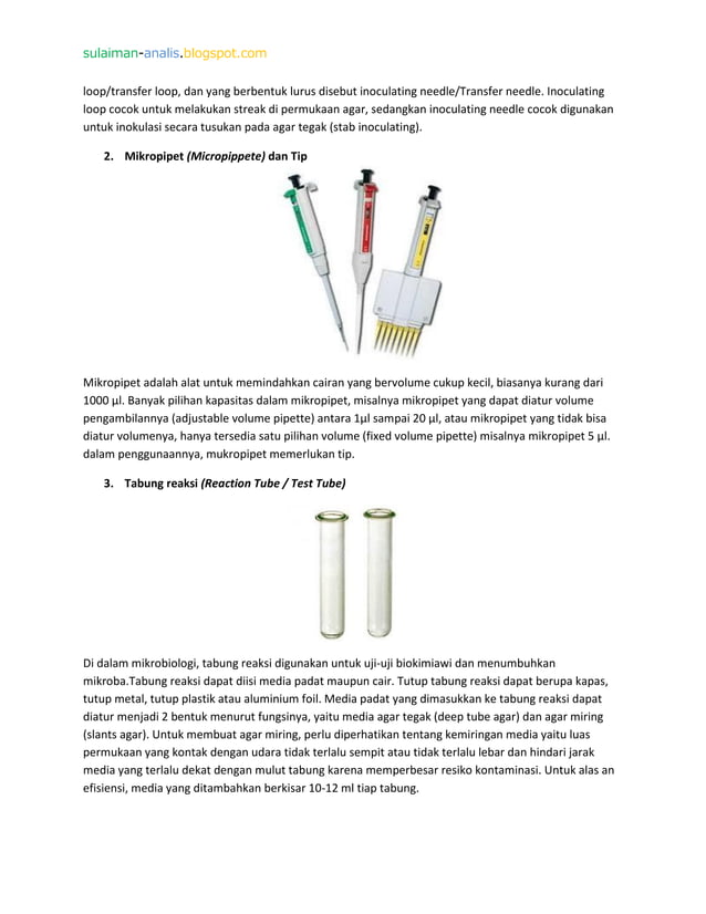 Mengenal peralatan laboratorium mikrobiologi | PDF