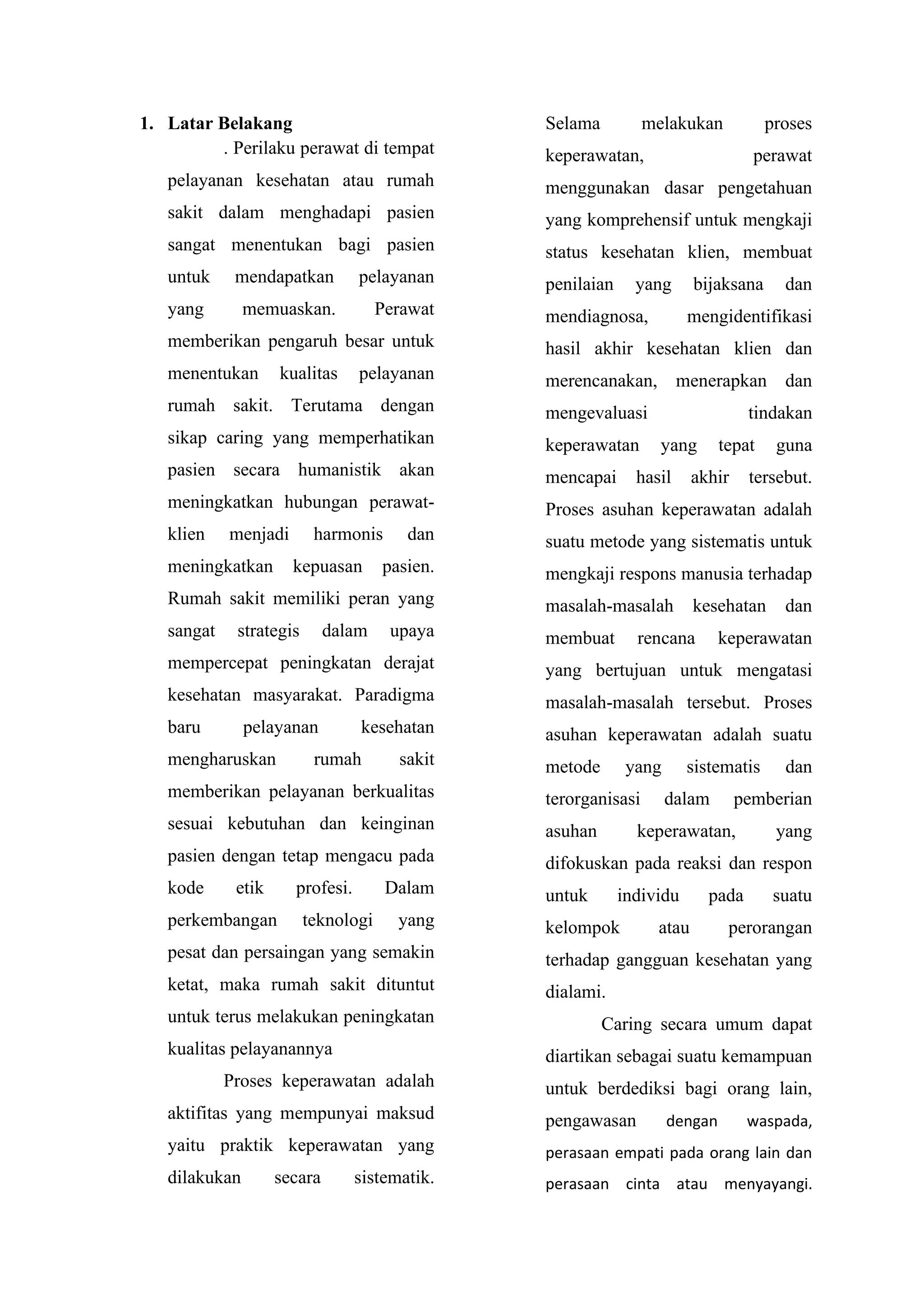 Mengenal Proses Keperawatan Untuk Menerapkan Perilaku Caring Dalam ...