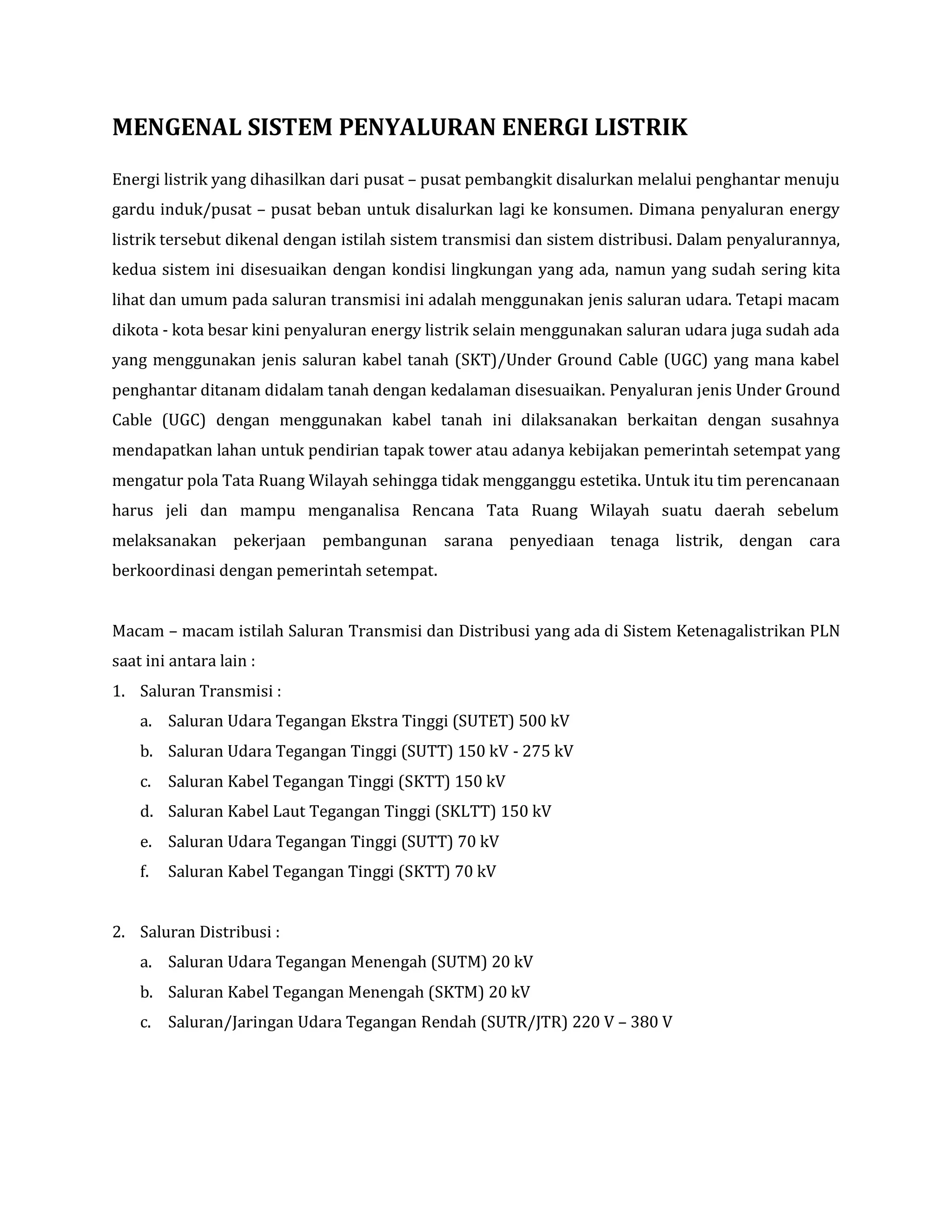 Mengenal saluran energi listrik | PDF