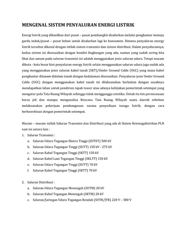 Mengenal saluran energi listrik | PDF