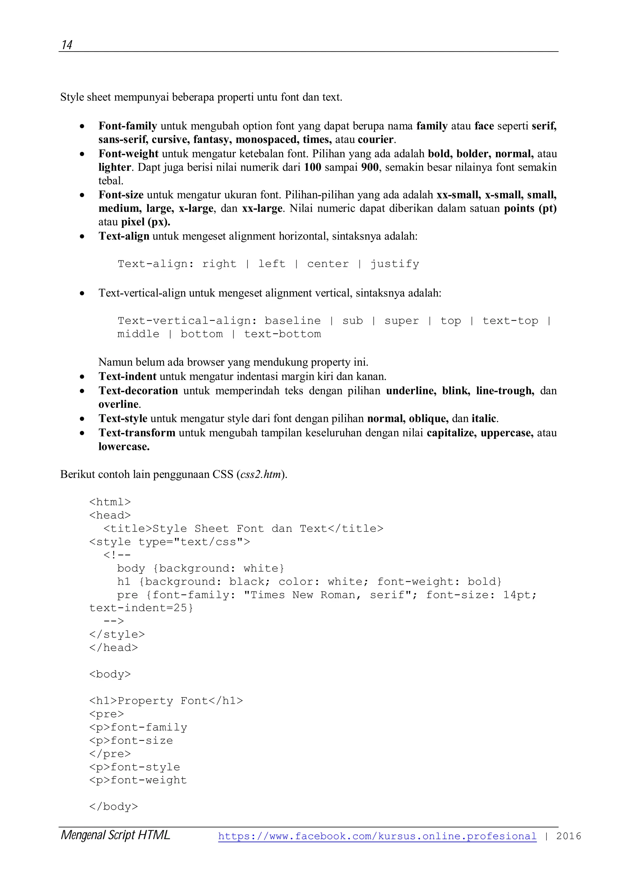 Mengenal script html 2 | PDF