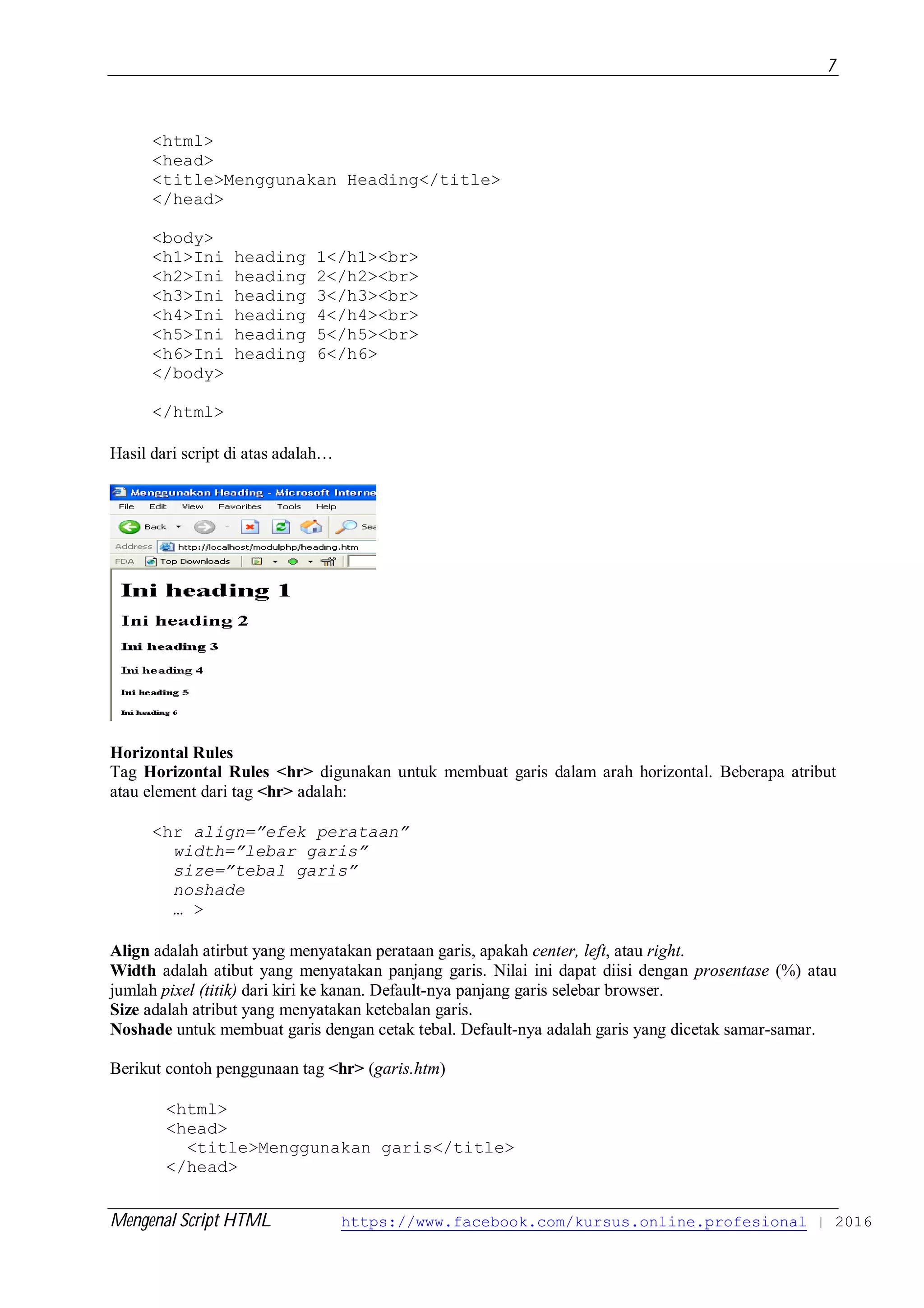 Mengenal script html 2 | PDF