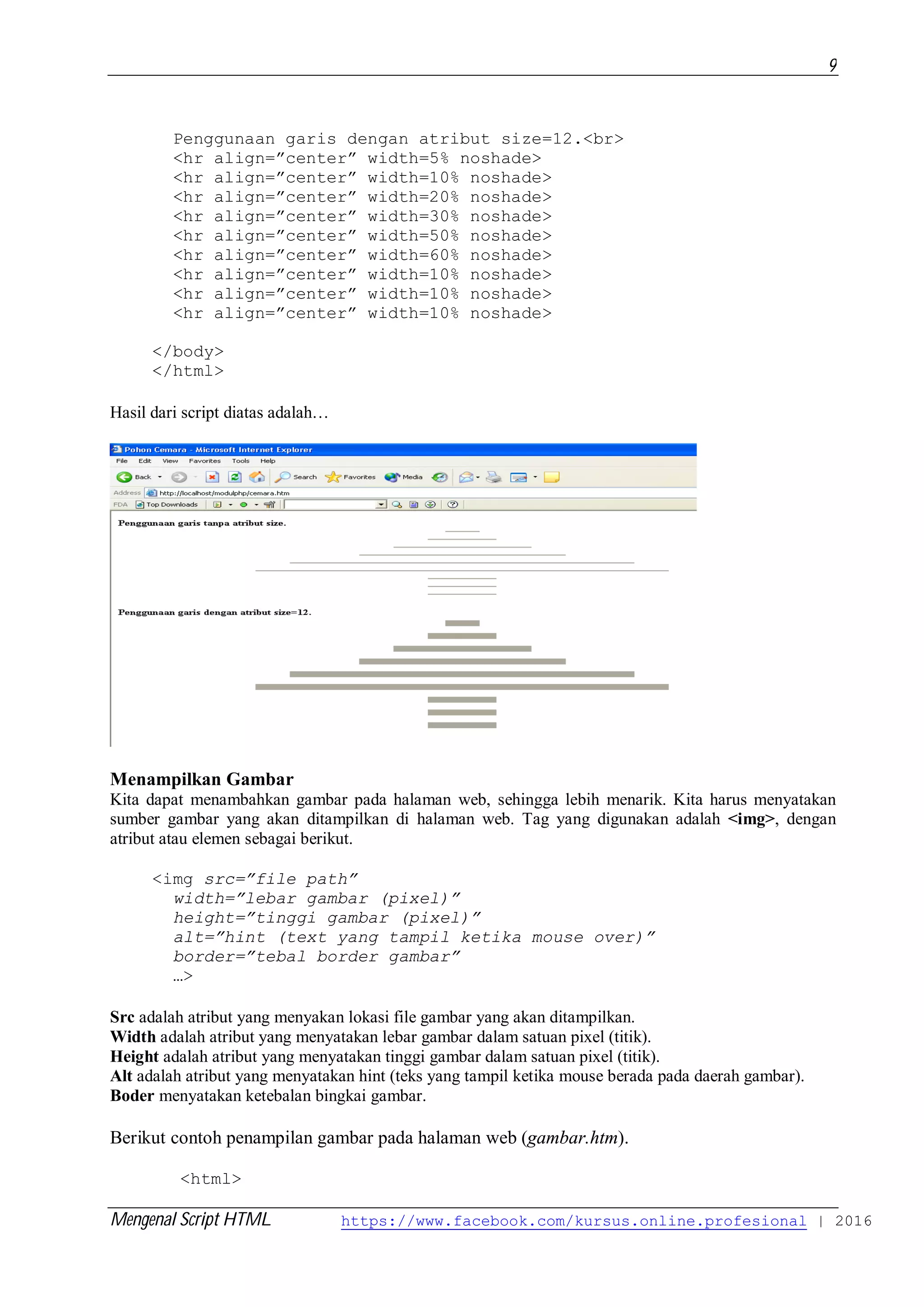 Mengenal script html 2 | PDF