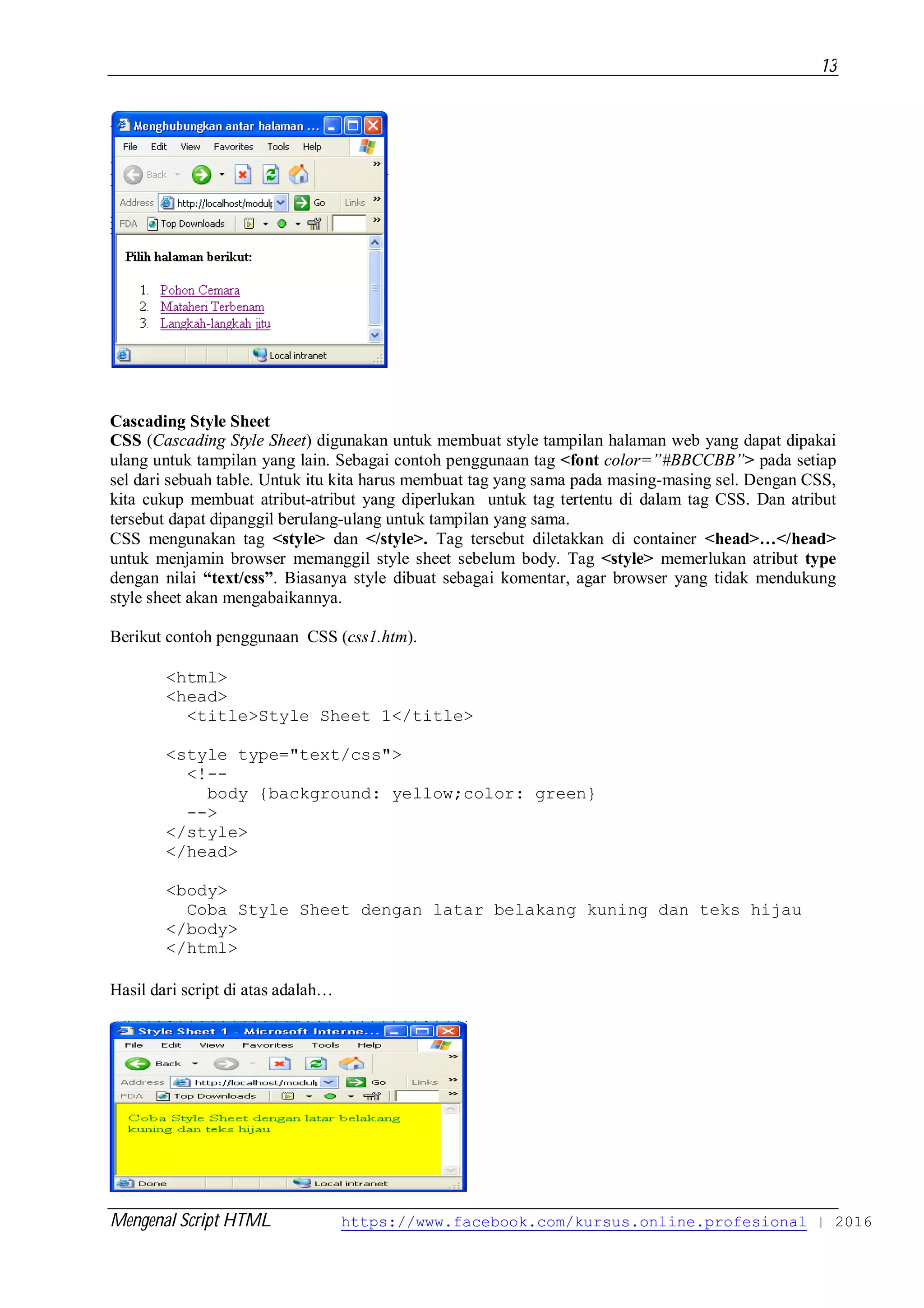 Mengenal script html 2 | PDF
