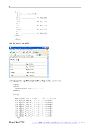 Mengenal script html 2 | PDF
