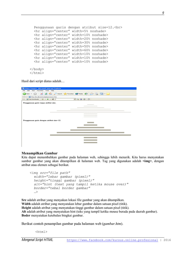 Mengenal script html 2 | PDF